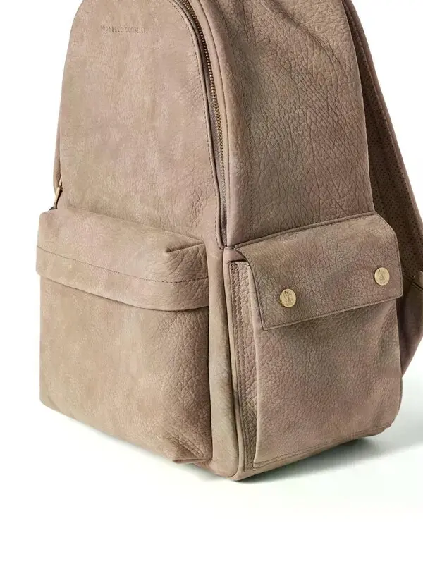 Brunello Cucinelli Textured Nubuck Travel Backpack