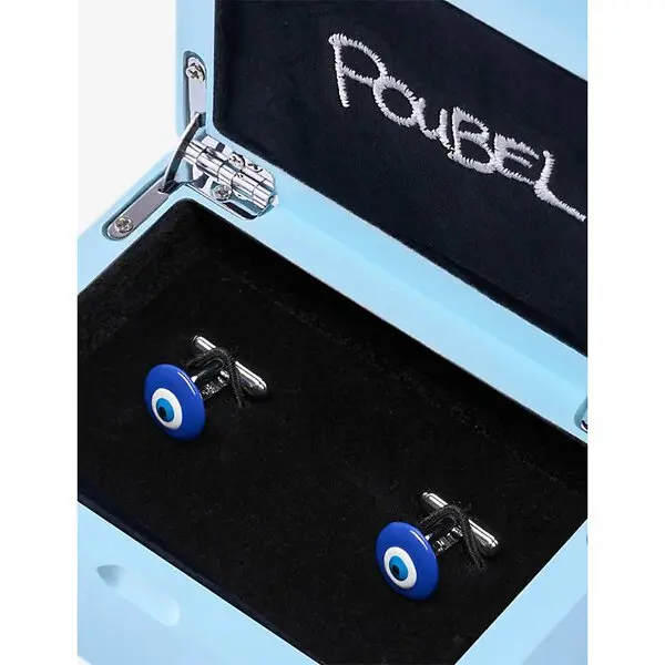 POUBEL Evil Eye Enamelled Sterling Cufflinks