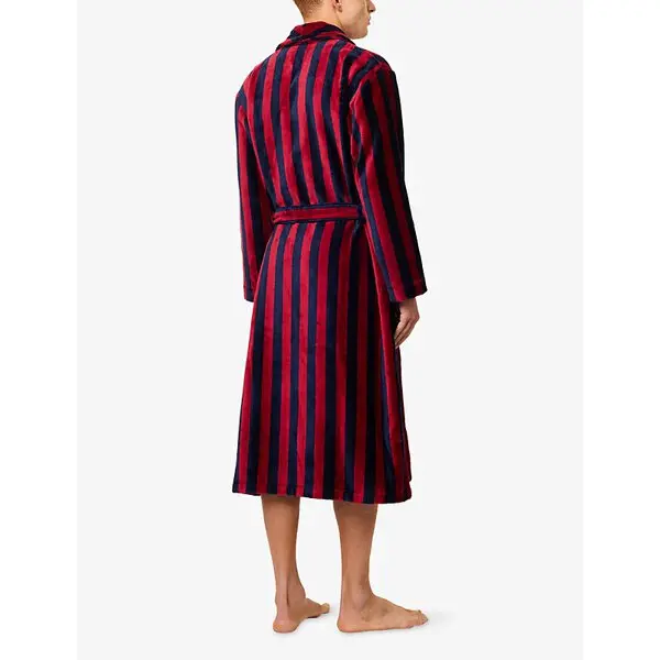 Derek Rose Aston Stripe Cotton-blend Lounge Robe