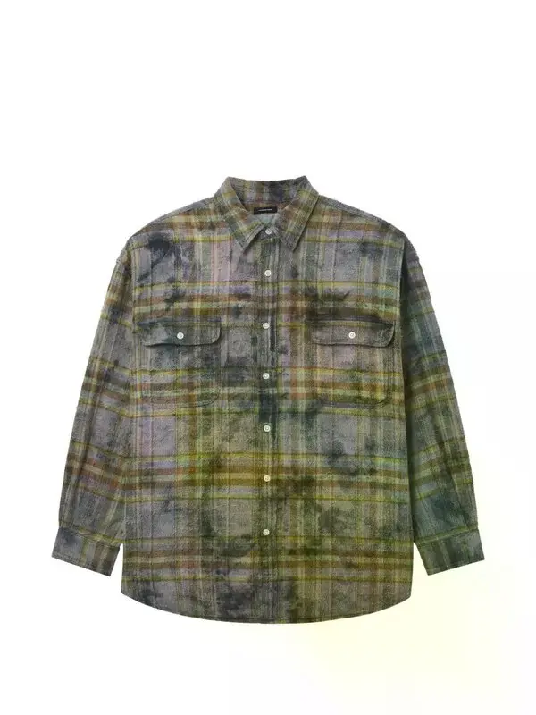 R13 Plaid-check Distressed-effect Shirt
