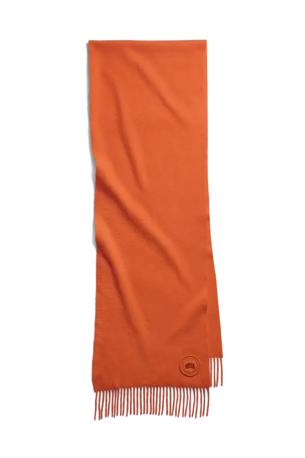 Canada Goose Wool Cashmere Blend Fringe Scarf - Ember