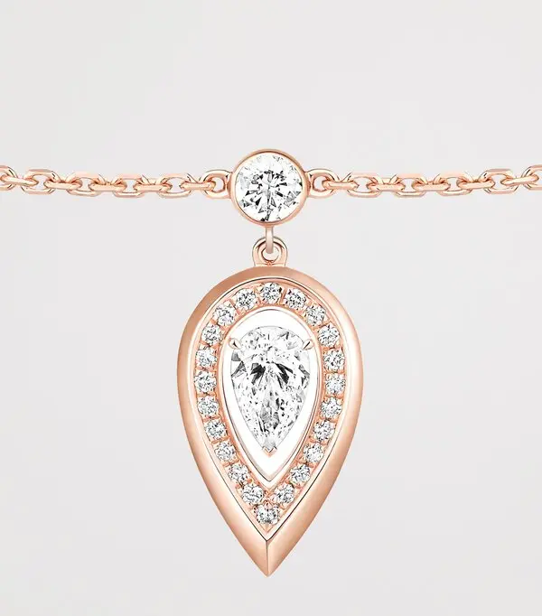 Messika Fiery Pink Gold And Diamond Ankle Bracelet