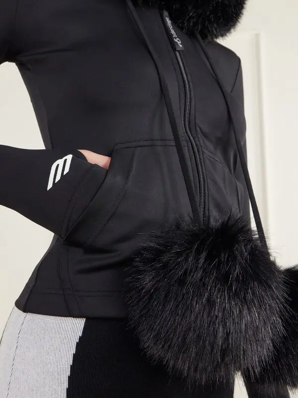 Balenciaga Plush-trimmed Stretch-jersey Hoodie