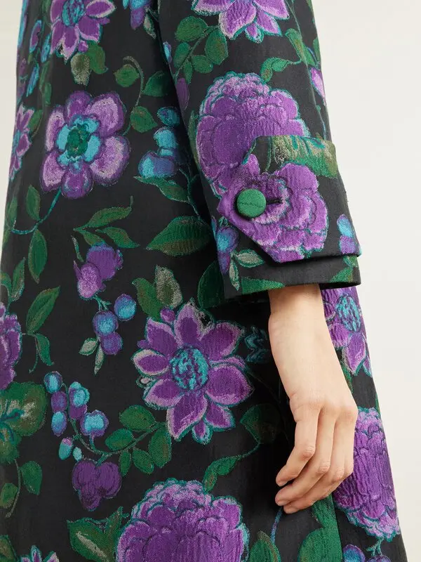 La DoubleJ Precious Floral-jacquard Coat
