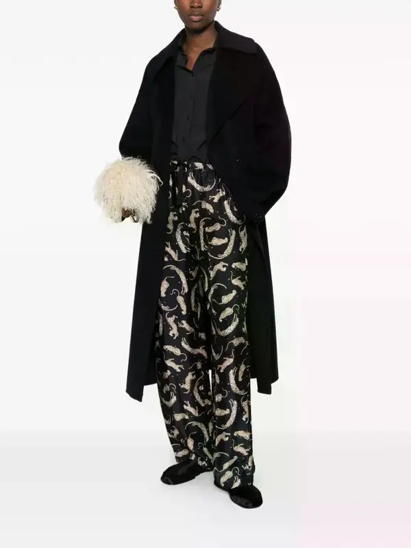 FORTE_FORTE Leopard-print Pocket Trousers - Blue