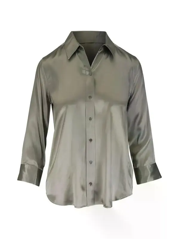 L'AGENCE Dani Satin-finish Long-sleeve Shirt - Green