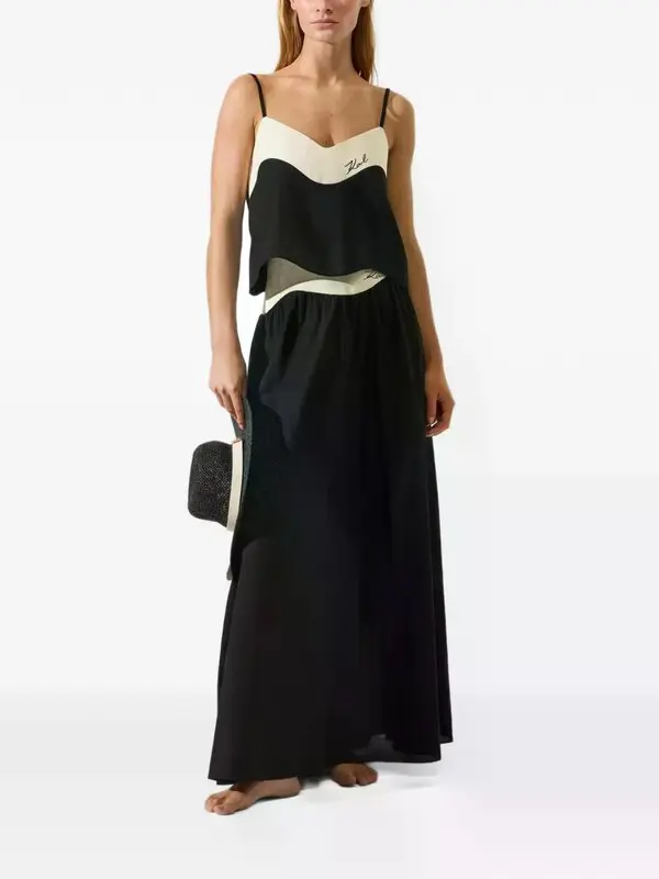 Karl Lagerfeld Embroidered-logo Maxi Skirt