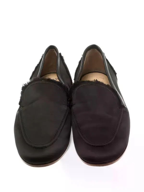 GIUSEPPE ZANOTTI Raw-trimmed Satin Loafers