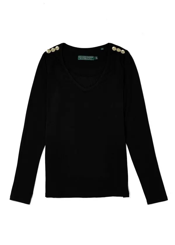 Holland Cooper Long Sleeve V-neck Tee