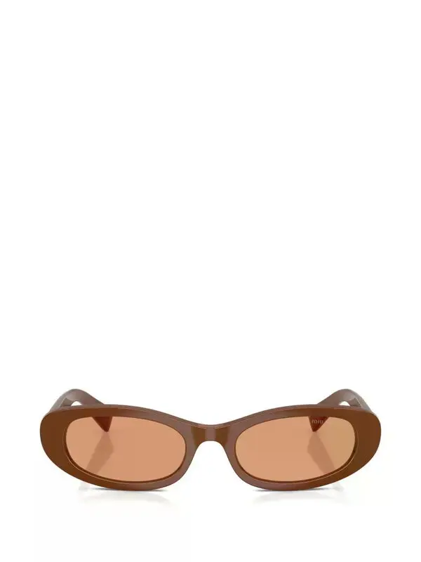 Miu Miu Oval-frame Sunglasses - Brown