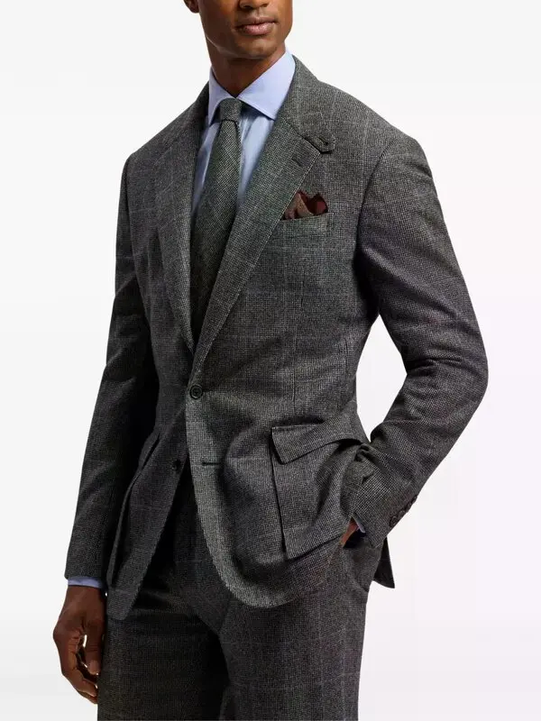 Ralph Lauren Purple Label Glenn Bellows Checked Single-breasted Wool Blazer