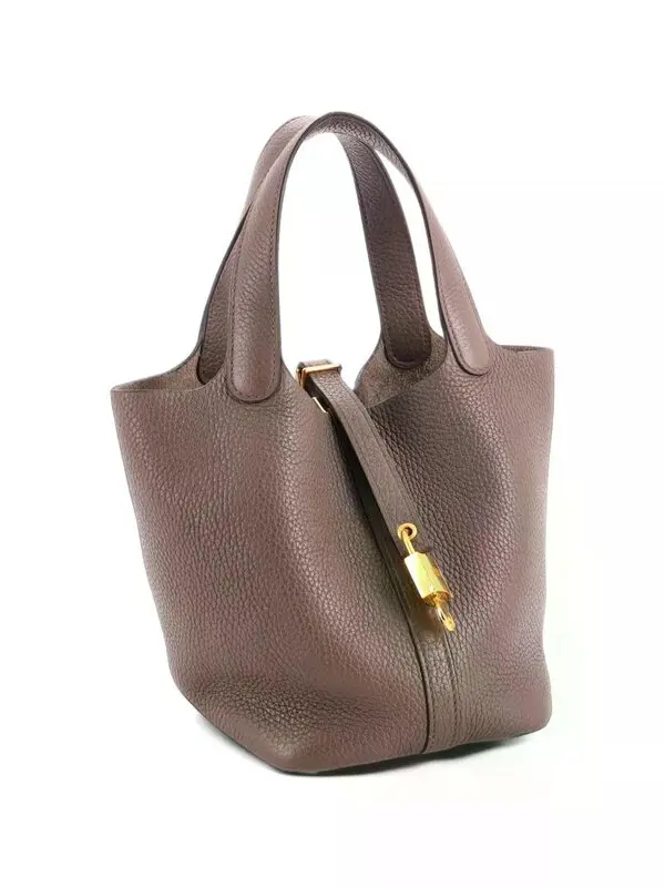 Hermès Picotin Lock Bag Clemence Pm Bucket Bag - Grey