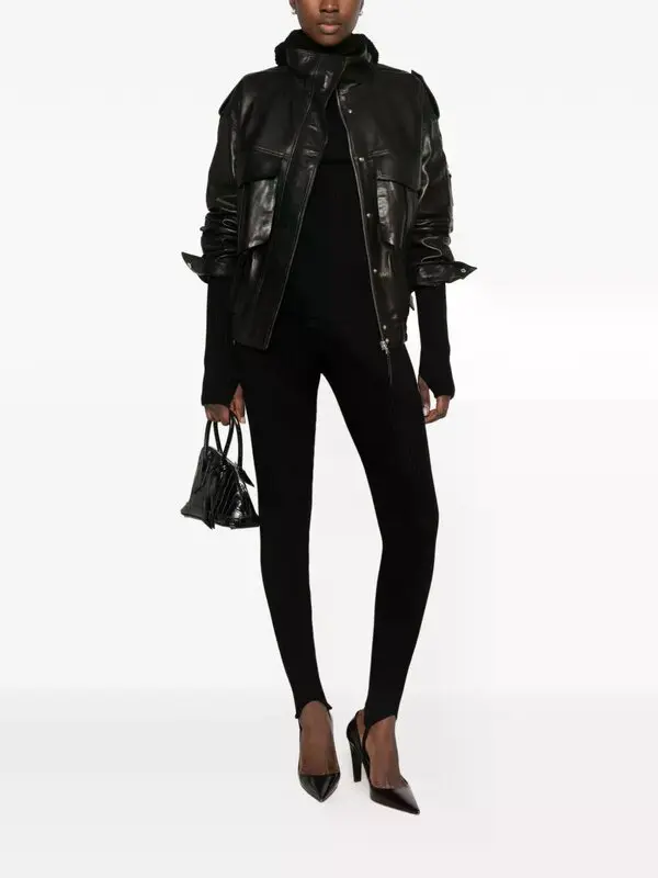 THE FRANKIE SHOP Napa Multi-pocket Leather Jacket - Black