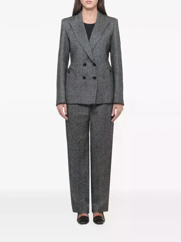 BLAZÉ MILANO Fox Herringbone Pleated Trousers