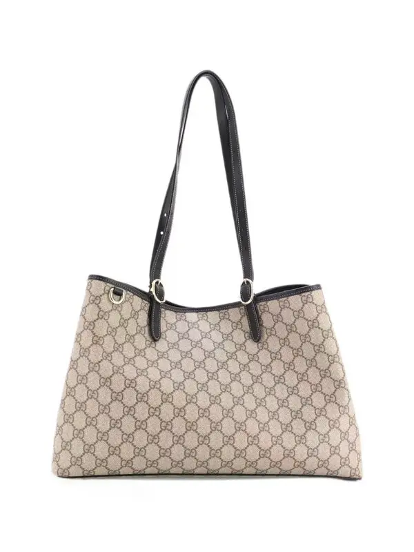 Gucci Emblem Gg Coated Canvas Large Tote Bag