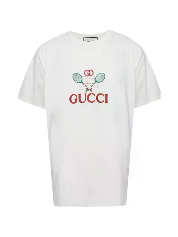Gucci Tennis Logo Embroidered T-shirt