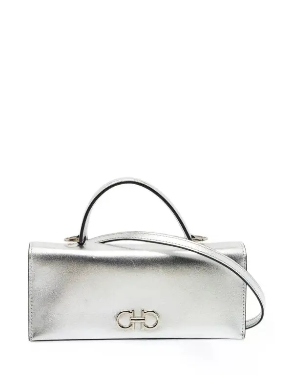 FERRAGAMO Gancini Trifold Tote Bag - Silver