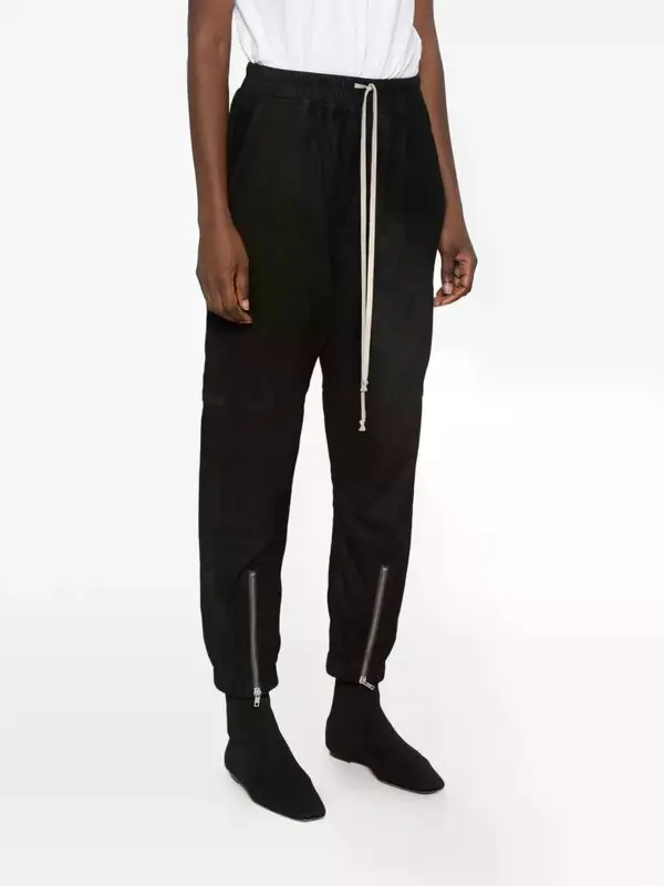 Rick Owens Tecuatl Leather Track Pants - Black