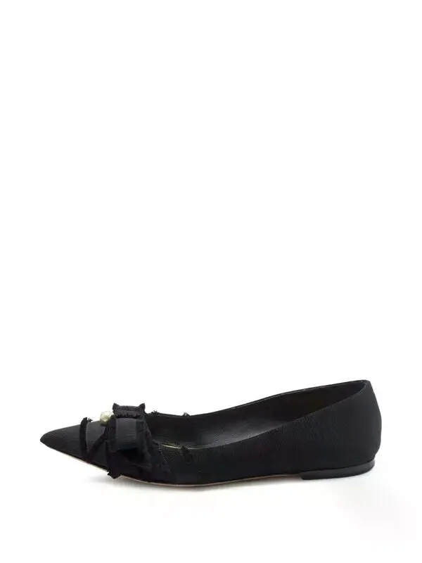 Dior Adiorable Pearl-embellished Ballet Flats - Black