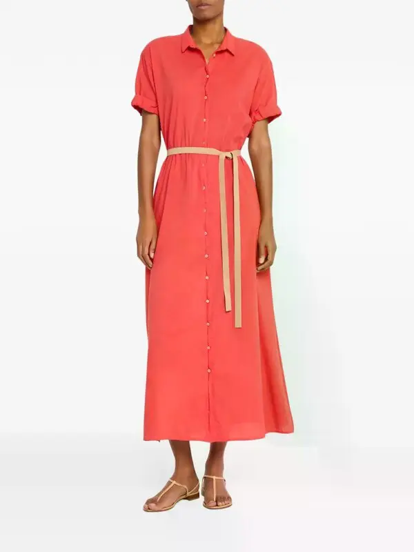 Xirena Linnet Belted Cotton-poplin Midi Dress