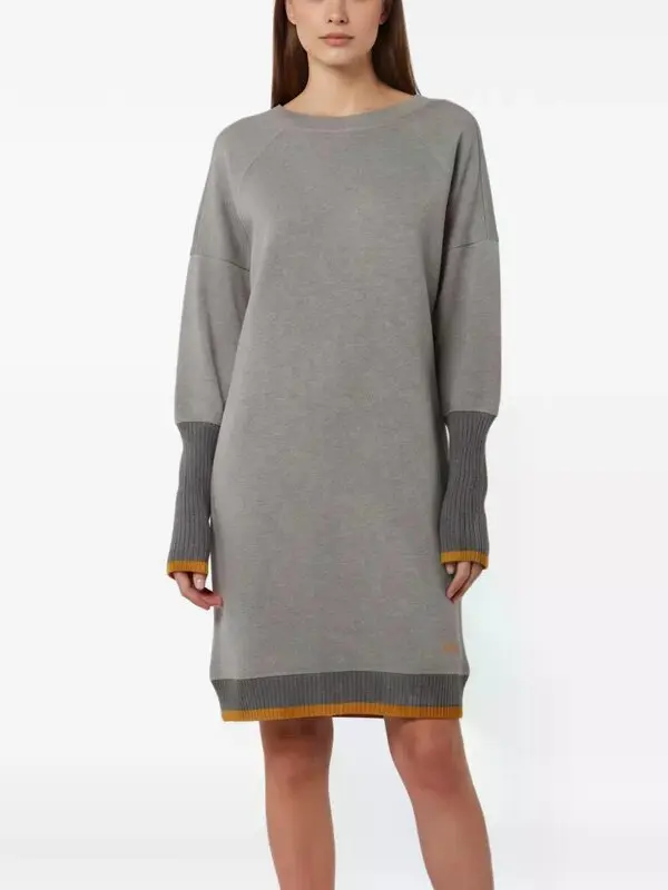 Victoria Beckham Ribbed-trim Sweatshirt Midi Dress - Grey