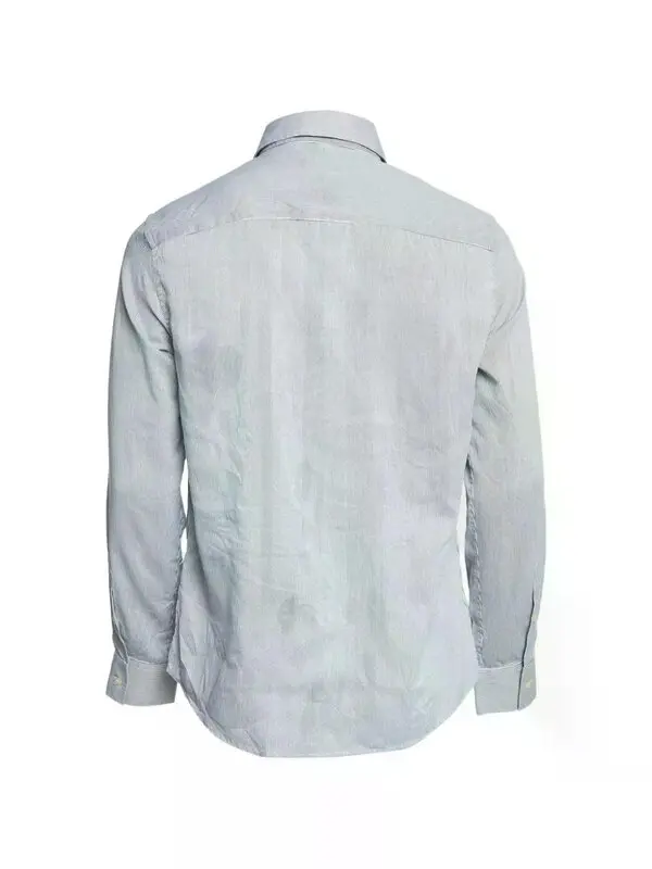 ARMANI Striped Embroidered-logo Shirt
