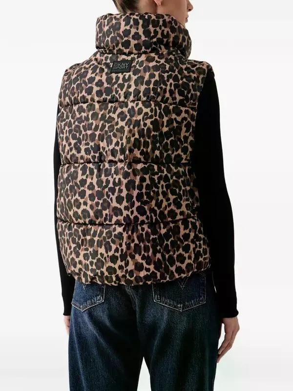 Dkny Leopard-print Padded Gilet