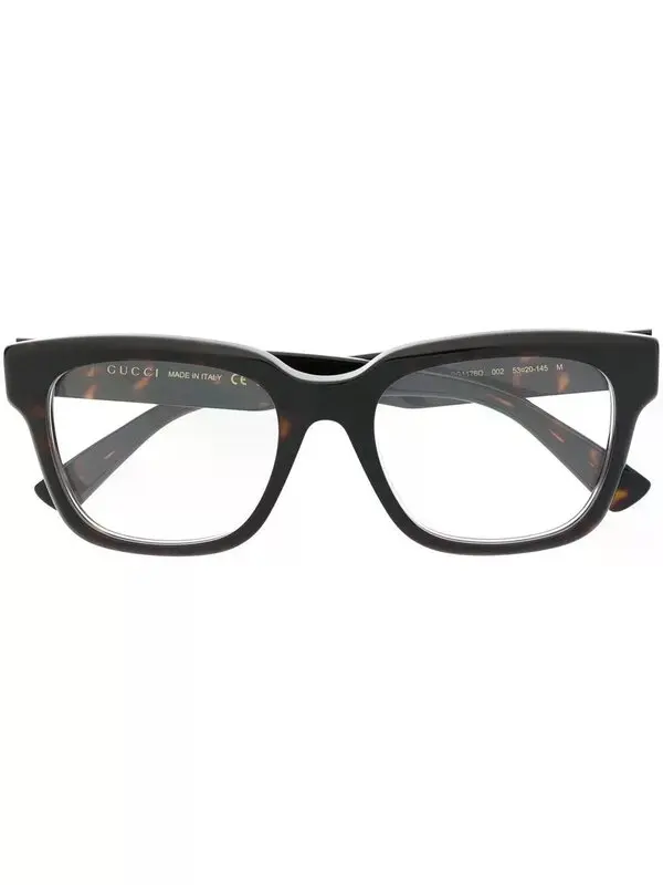 Gucci Square Frame Optical Glasses - Brown