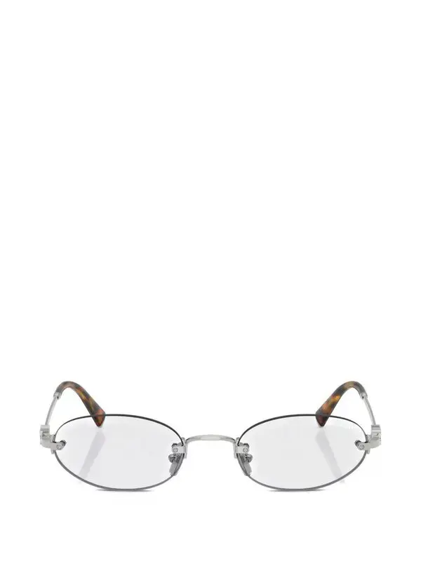 Miu Miu Rimless Oval-frame Sunglasses - Silver
