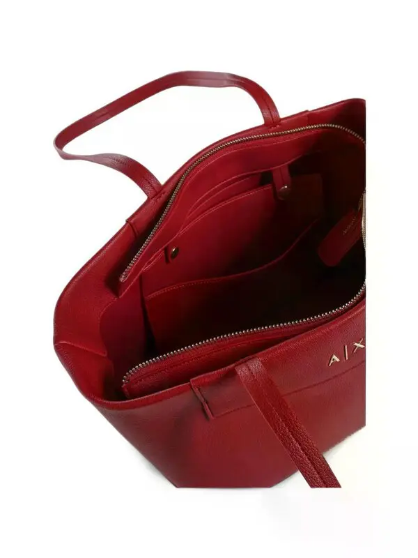 Armani Exchange Logo-embossed Grained-effect Tote Bag