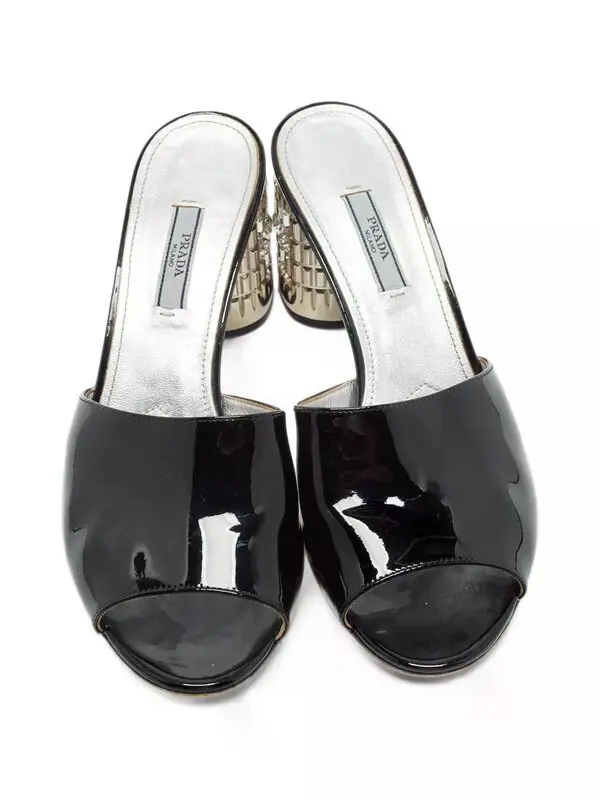 Prada Crystal-embellished Block-heel Sandals