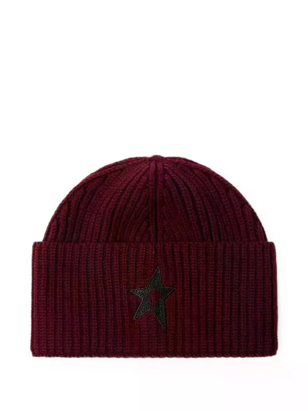 Perfect Moment Knitted-wool Ribbed Star Beanie - Red
