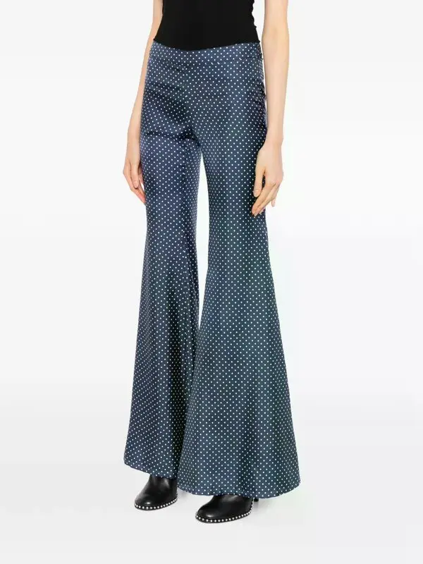 FRANCOISE PINTON - PARIS Polka-dot Flared Trousers