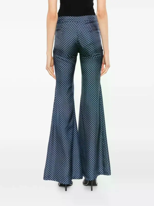 FRANCOISE PINTON - PARIS Polka-dot Flared Trousers