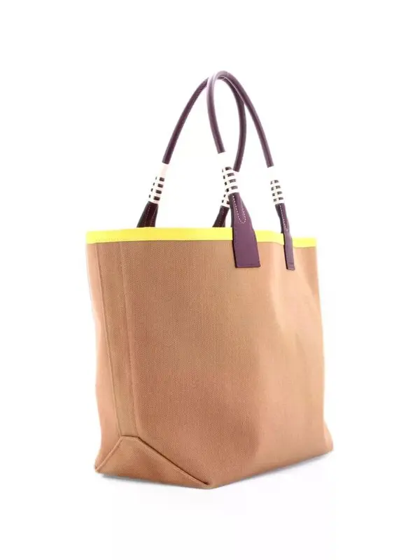Hermès Sac Steeple Toile With Leather 28 Tote Bag - Brown