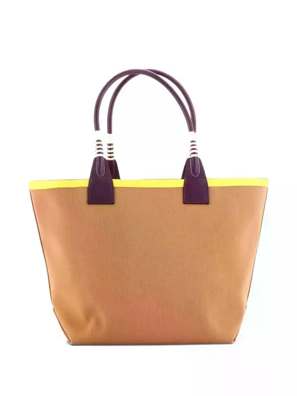 Hermès Sac Steeple Toile With Leather 28 Tote Bag