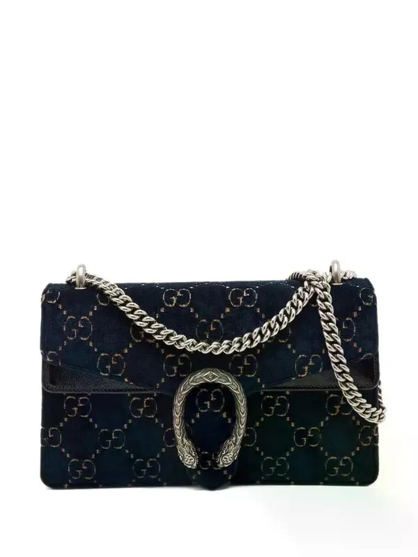 Gucci Small Dionysus Gg Velvet Shoulder Bag - Blue