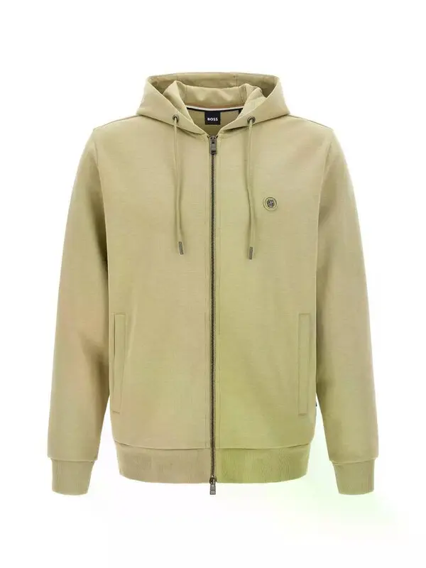 BOSS Double B Monogram Zip-up Hoodie - Neutrals