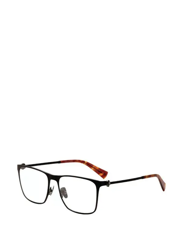 John Varvatos Skull-detail Square-frame Glasses - Black