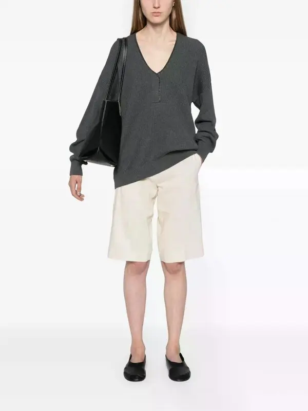 Brunello Cucinelli Monili-detail Cotton Jumper - Grey