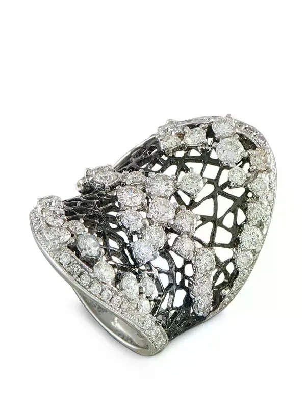 LB EXCLUSIVE Diamond Lattice Dome Ring - Silver