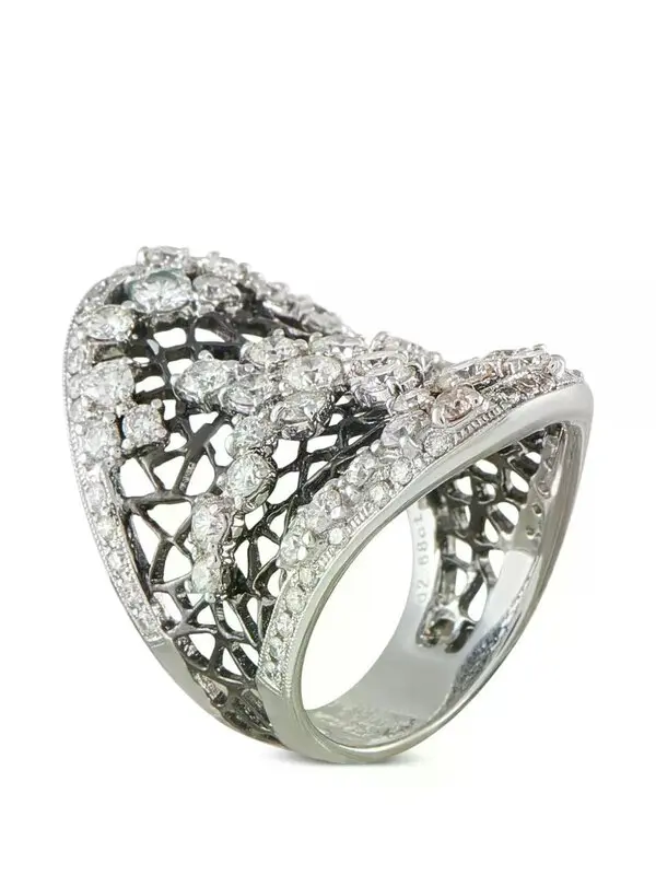 LB EXCLUSIVE Diamond Lattice Dome Ring - Silver