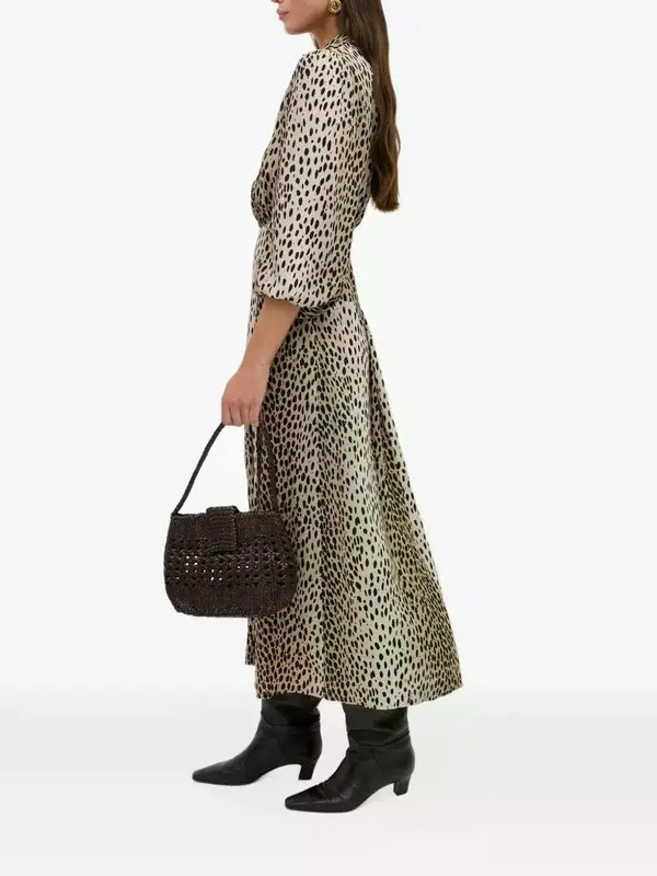 Rixo Izzy Antelope-print Shirt Maxi Dress