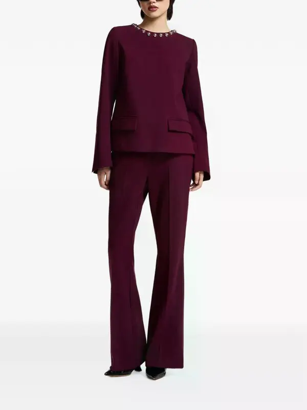 Essentiel Antwerp Kost Pearl-stud Round-neck Blouse - Red