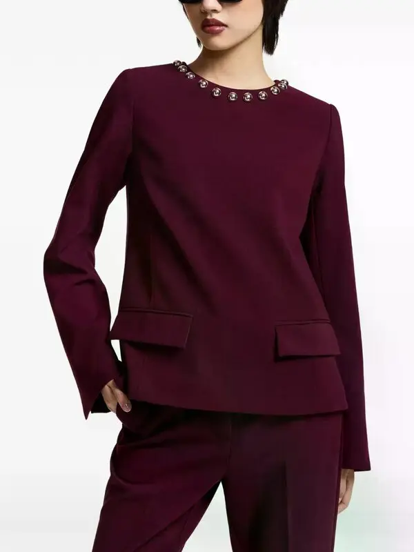 Essentiel Antwerp Kost Pearl-stud Round-neck Blouse