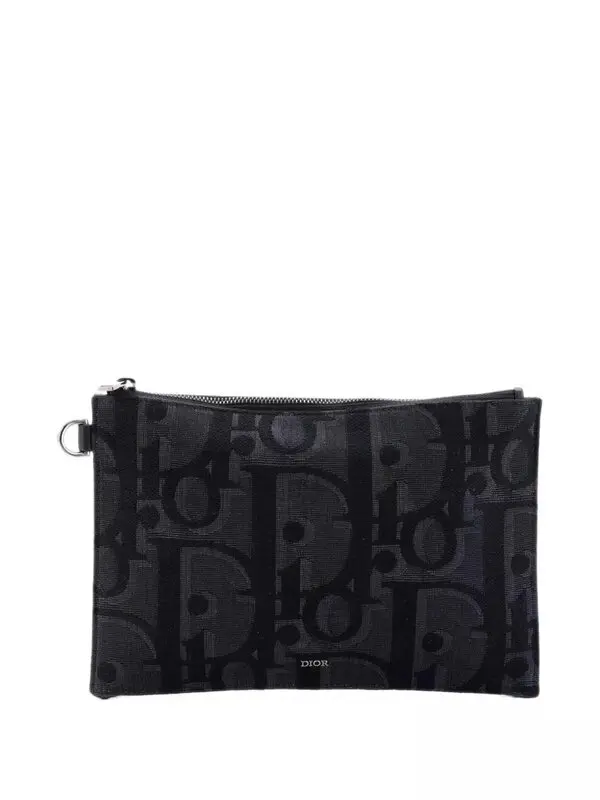 Dior A5 Flat Maxi Oblique Canvas Pouch