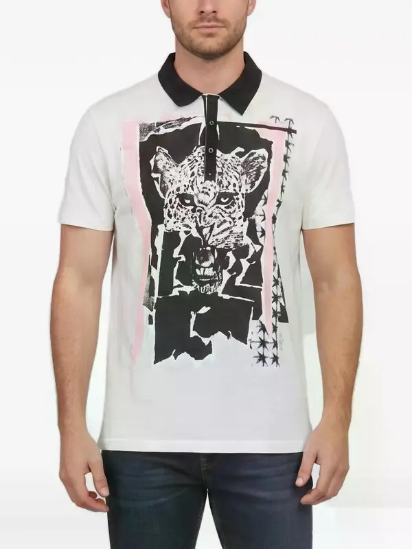 Roberto Cavalli Leopard-print Polo Shirt