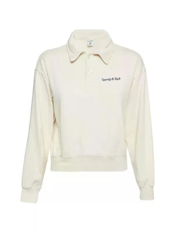 Sporty & Rich Embroidered-logo Polo Top