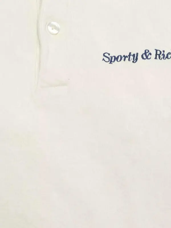 Sporty & Rich Embroidered-logo Polo Top