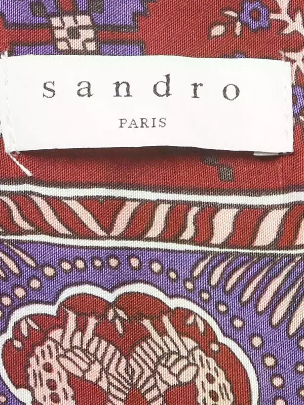 Sandro Printed Silk Playsuit